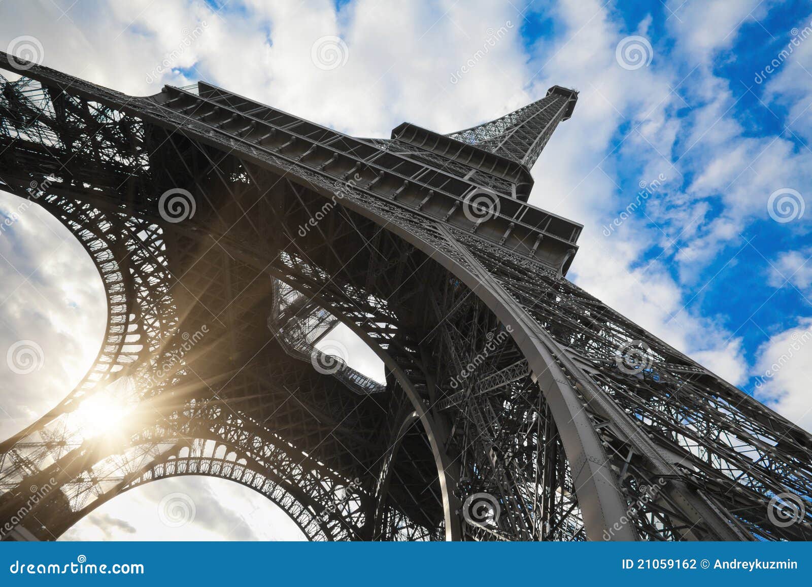 Eiffel Tower in Paris Wide Angle Shot Stock Photo - Image of capital ...