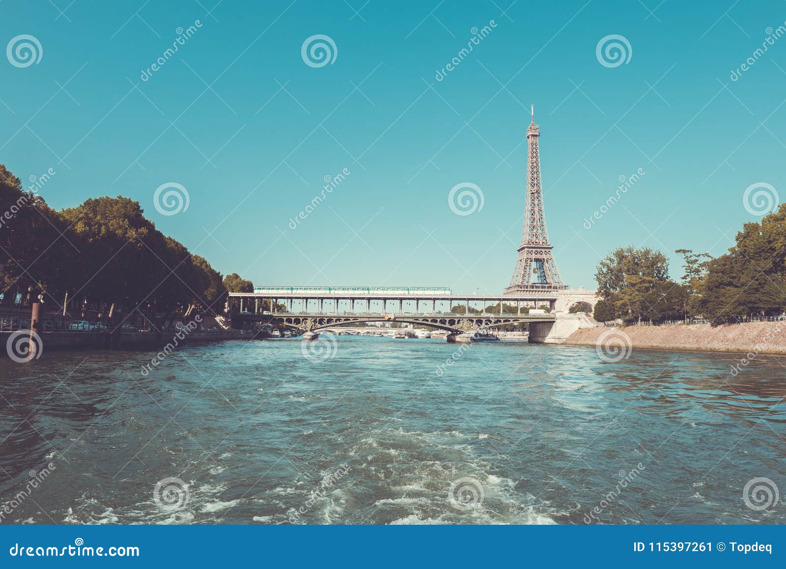The Eiffel Tower and the Seine River Stock Image - Image of blue ... The Eiffel Tower and the Seine River Stock Image - Image of blue ...