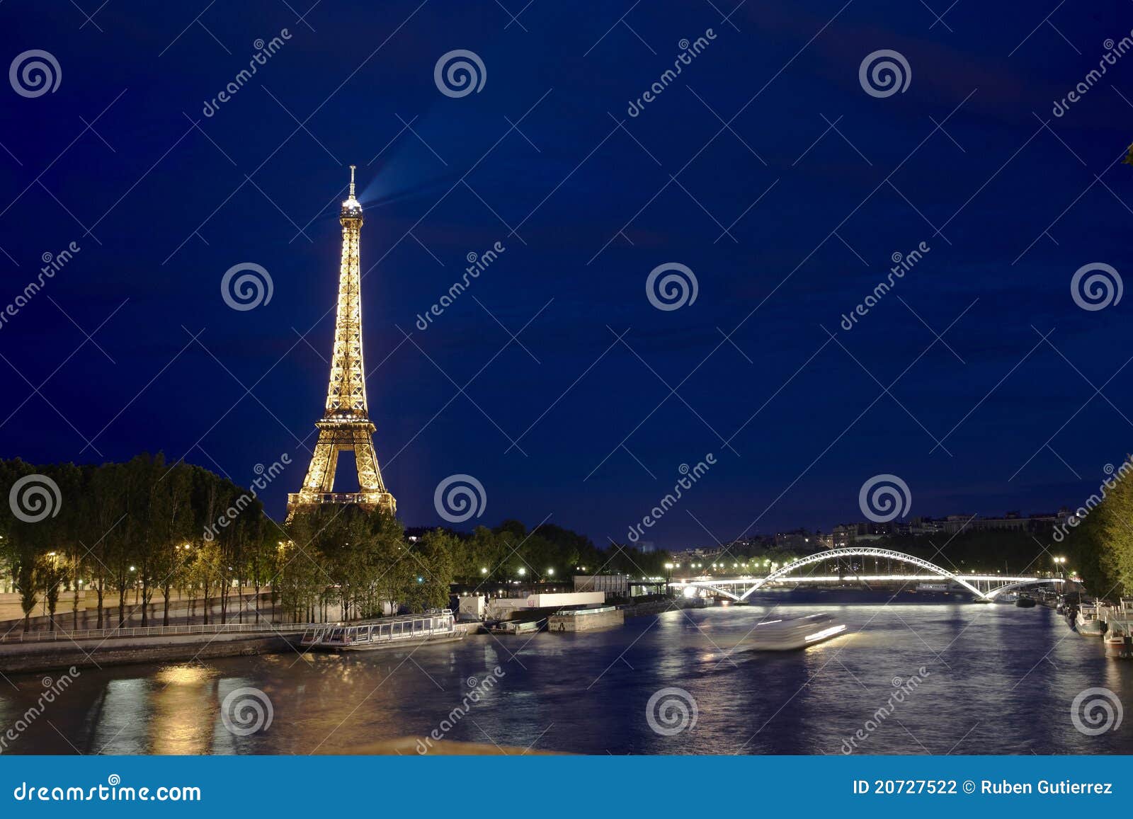 Eiffel Tower from Sena River Editorial Photography - Image of bridge ...