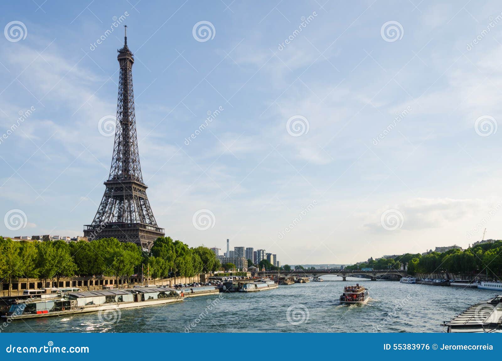 Eiffel Tower stock photo. Image of banks, gildings, attached - 55383976