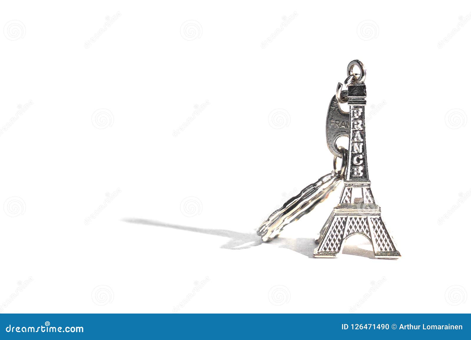 Eiffel Tower Souvenir Keychain Isolated on White. Stock Photo - Image ... Eiffel Tower Souvenir Keychain Isolated on White. Stock Photo - Image ...