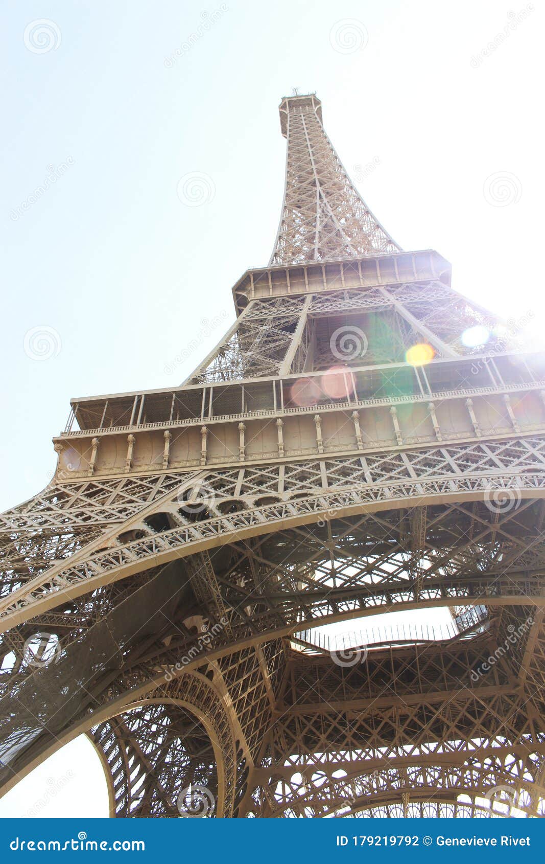 Eiffel Tower with Sun Reflection Stock Photo - Image of france, culture ...