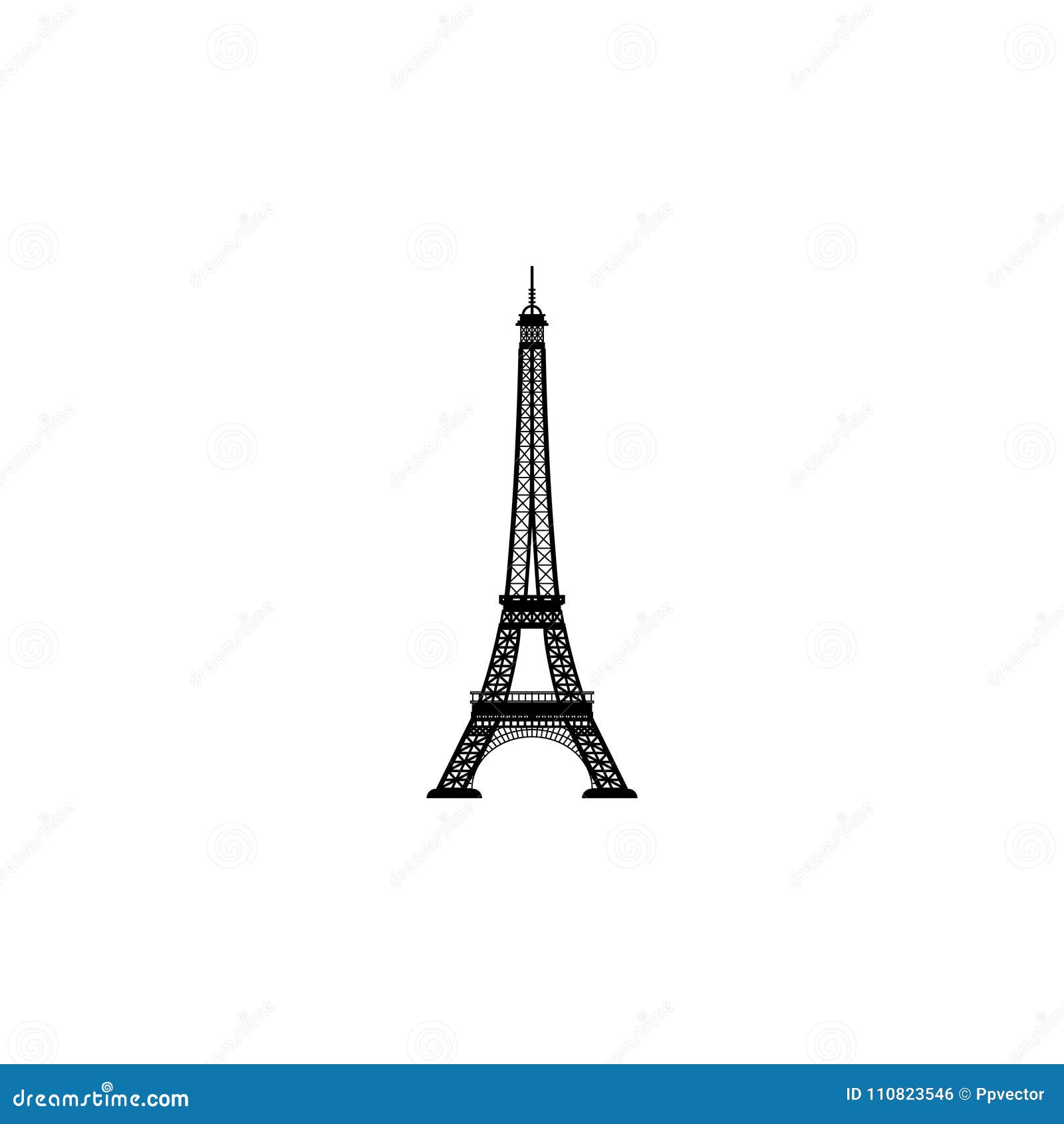 Eiffel Tower symbol sign stock illustration. Illustration of france ...