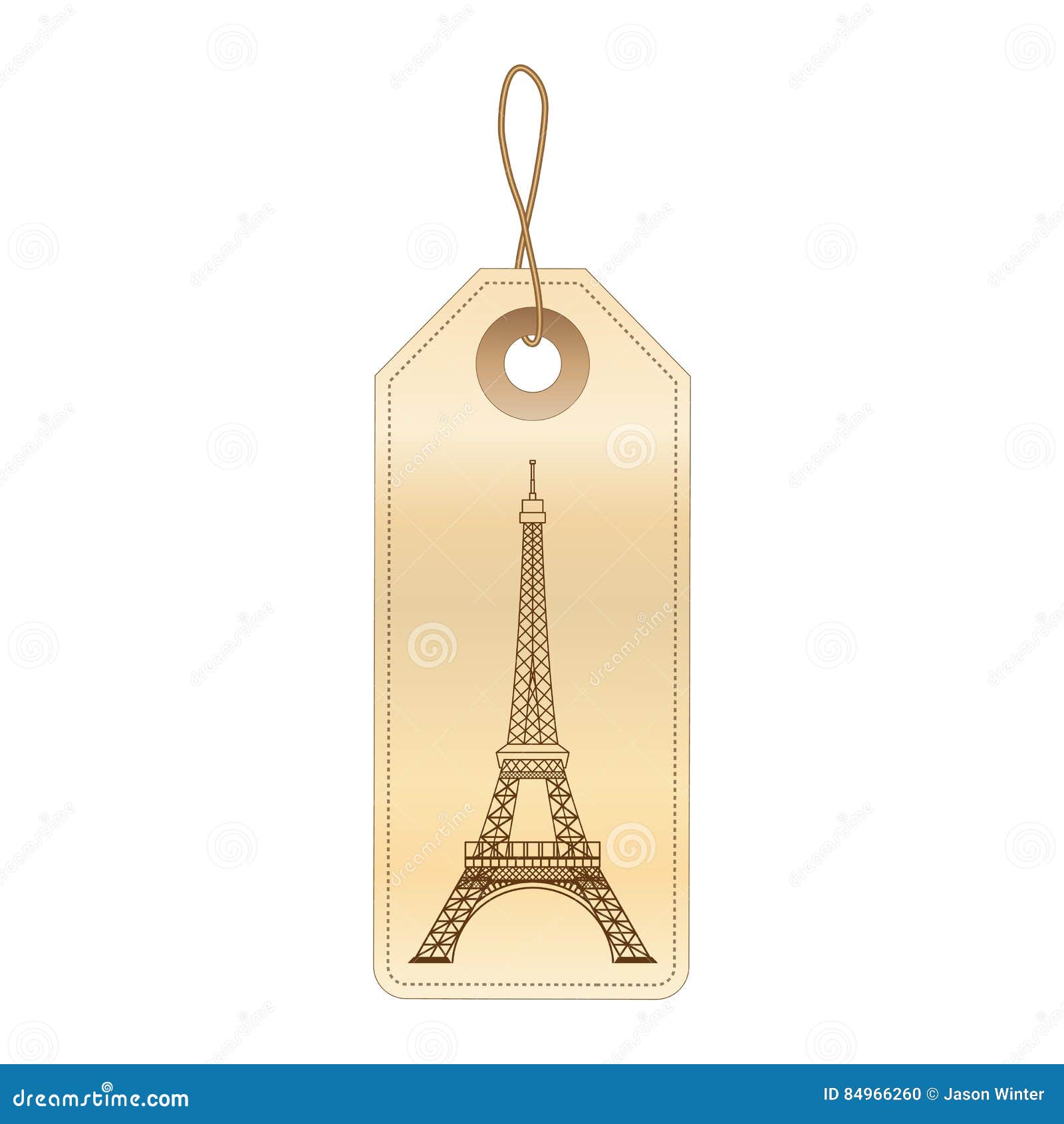 Eiffel Tower Tag stock vector. Illustration of print - 84966260