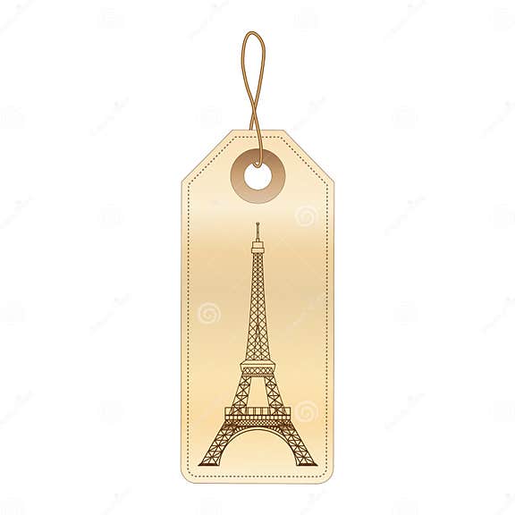 Eiffel Tower Tag stock vector. Illustration of print - 84966260