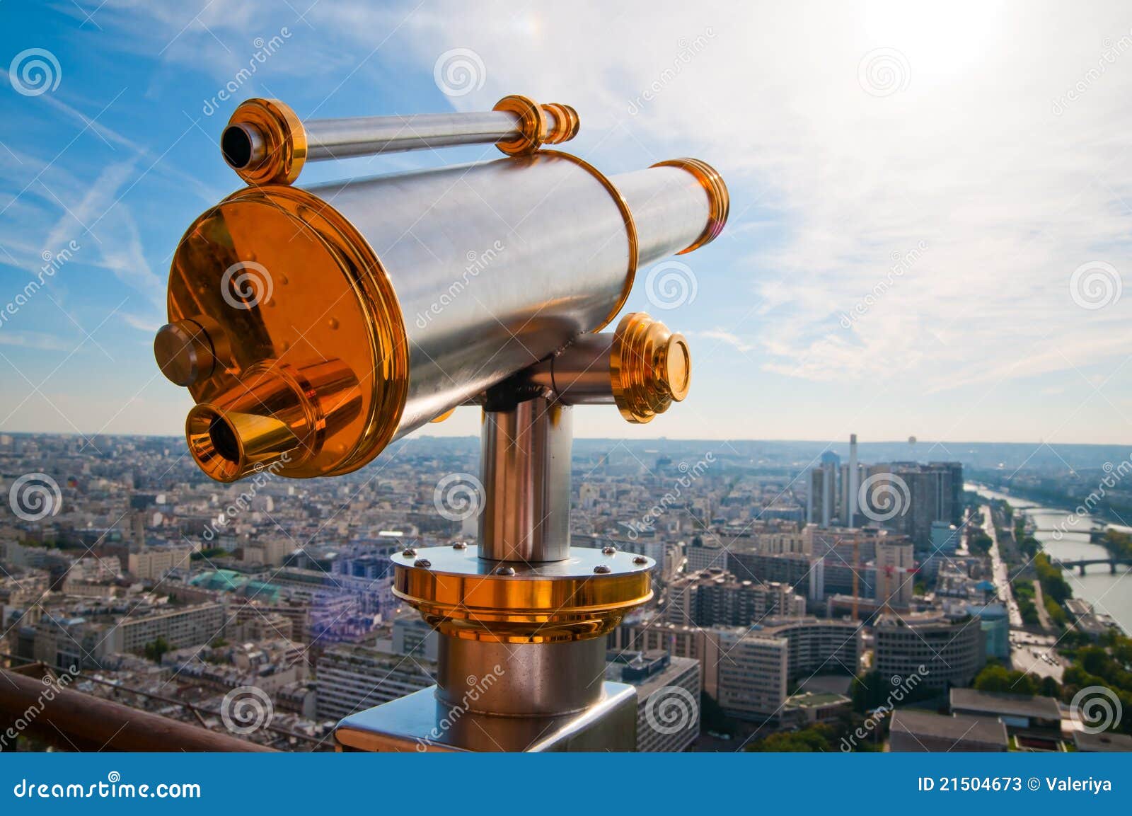 Eiffel Tower telescope stock image. Image of european - 21504673