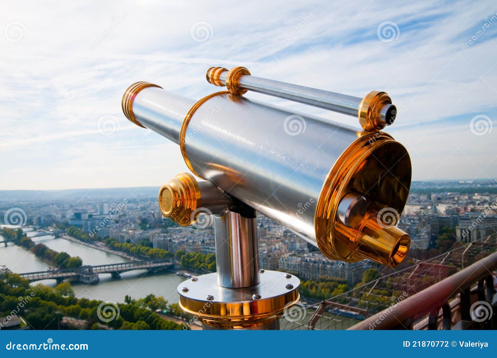 Eiffel Tower Telescope Overlooking Stock Photo - Image of scenics ...