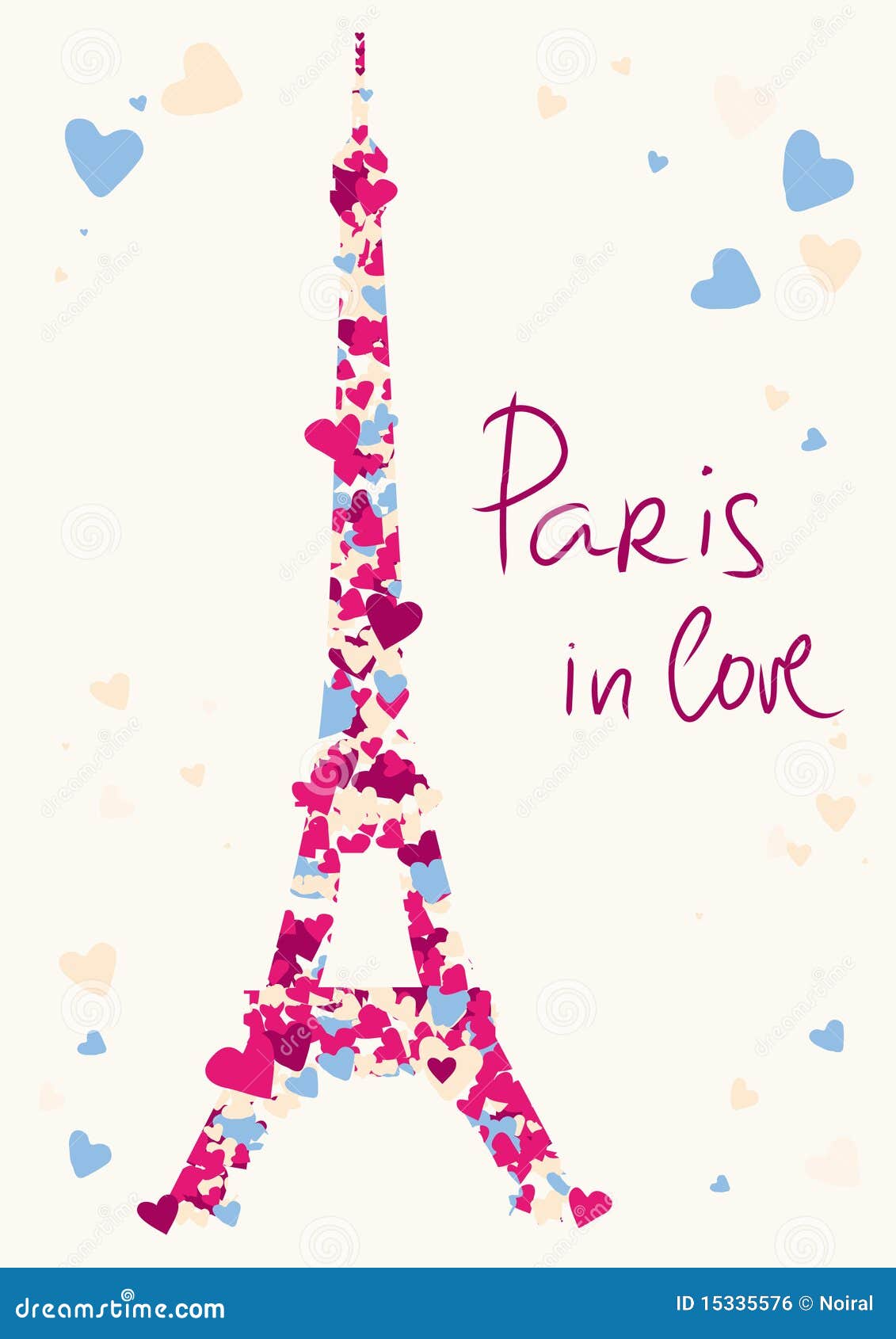 Eiffel Tower Tower from Hearts. Stock Vector - Illustration of ...
