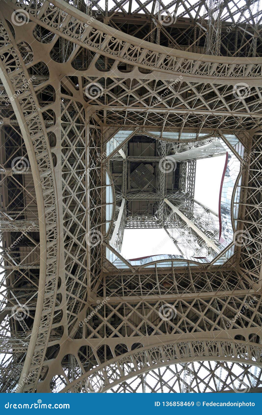 Eiffel Tower View from Below in the City of Paris Stock Image - Image ...
