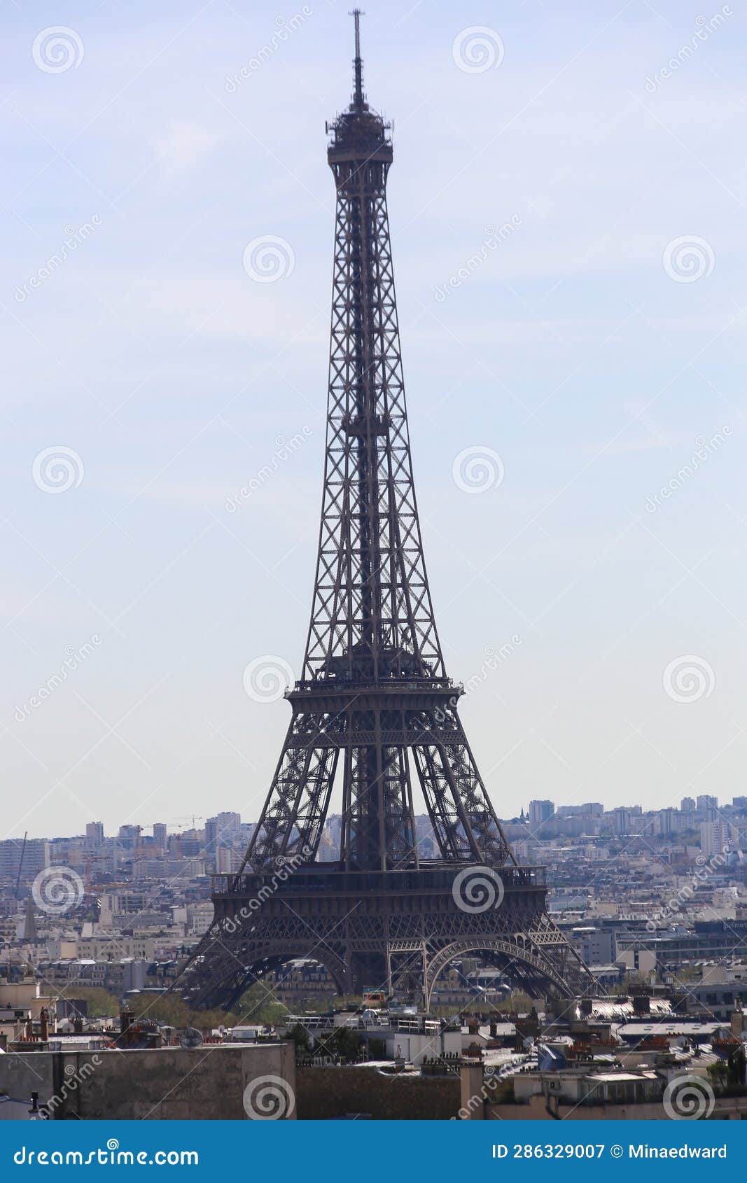 Eiffel Tower View of Front Paris, France Stock Image - Image of ...