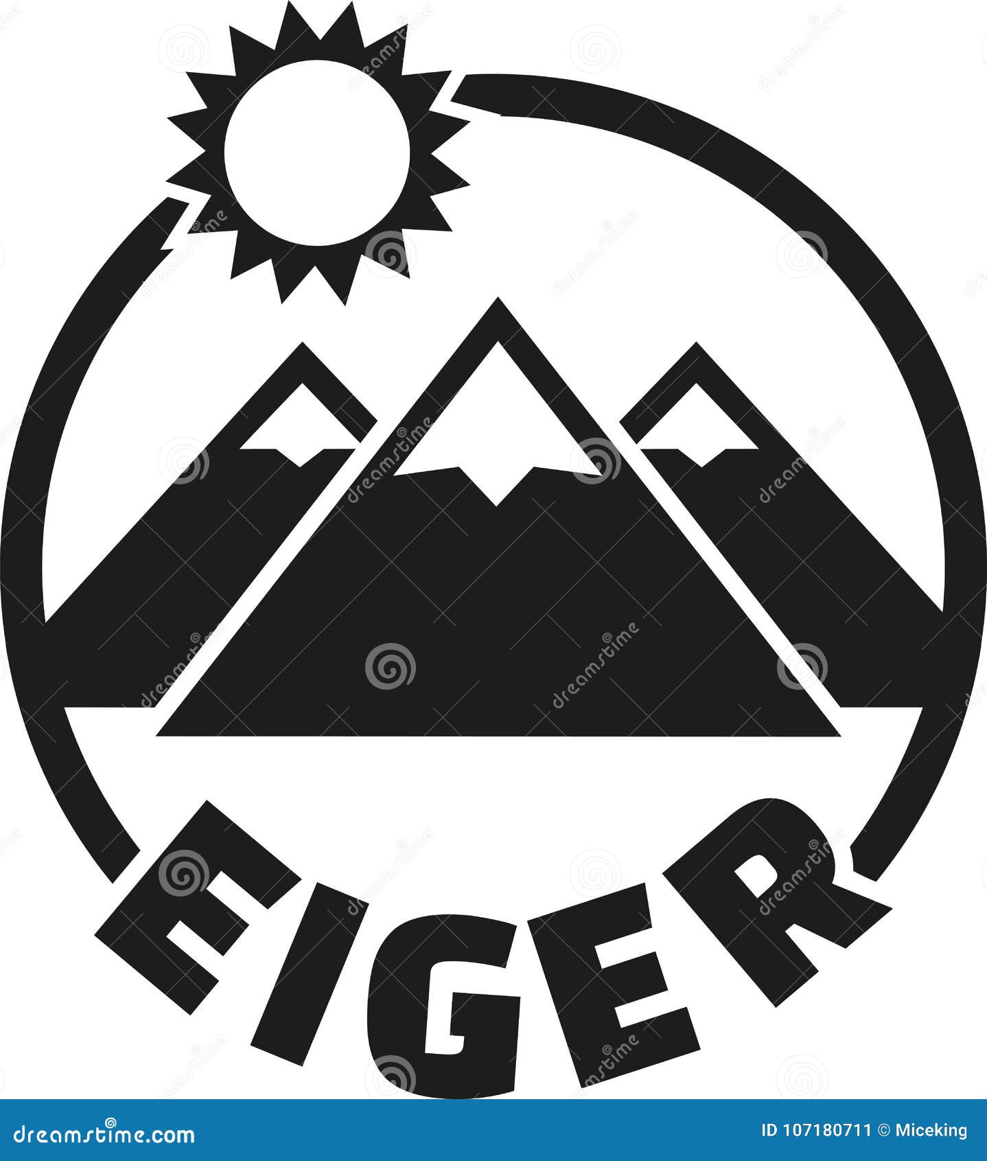 Eiger mountain button stock vector. Illustration of symbol - 107180711