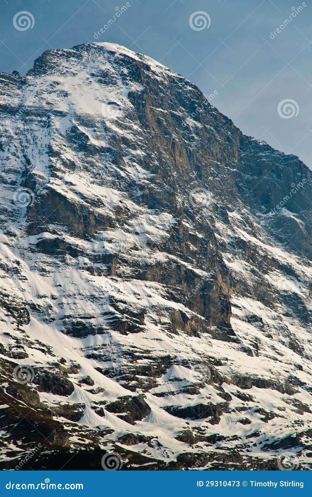 Eiger North Face, in Portrait Stock Image - Image of outdoors, frost ...