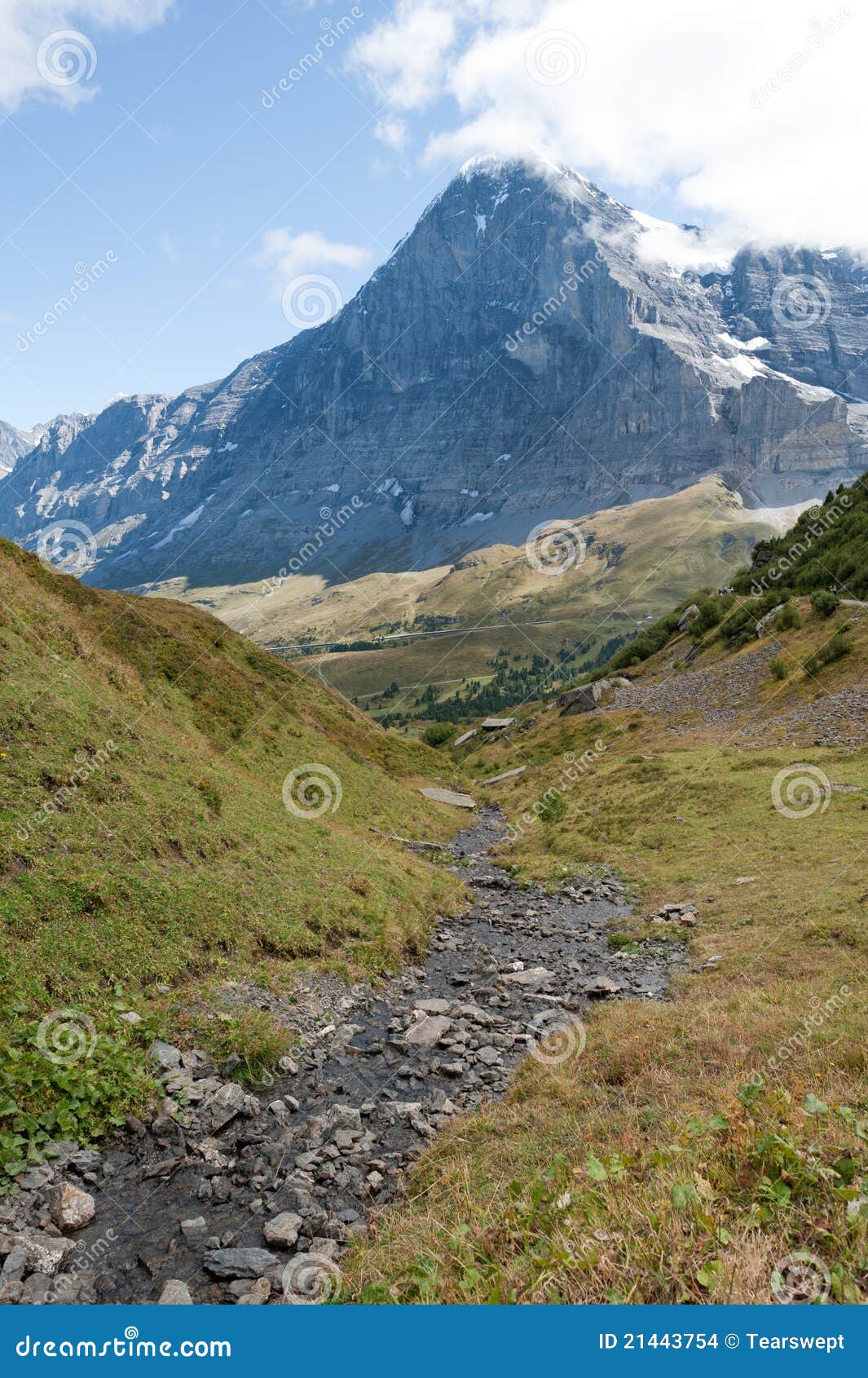 The Eiger in the Swiss Alps Stock Photo - Image of alps, grassland ...