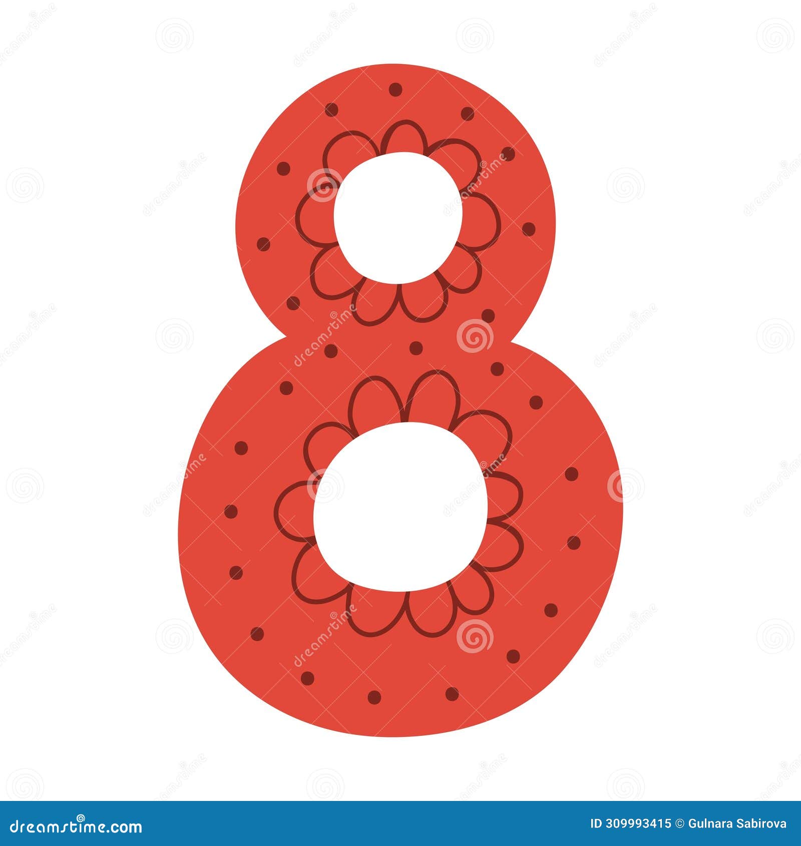 Doodle Number Eight Symbol for Kids. Leaning Numbers for Preschool ...