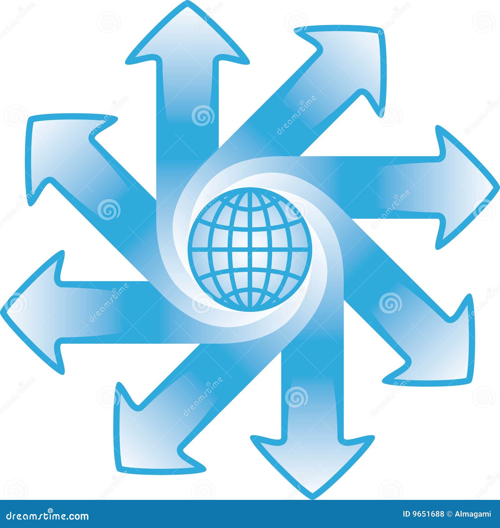 Eight arrows stock vector. Illustration of communication - 9651688