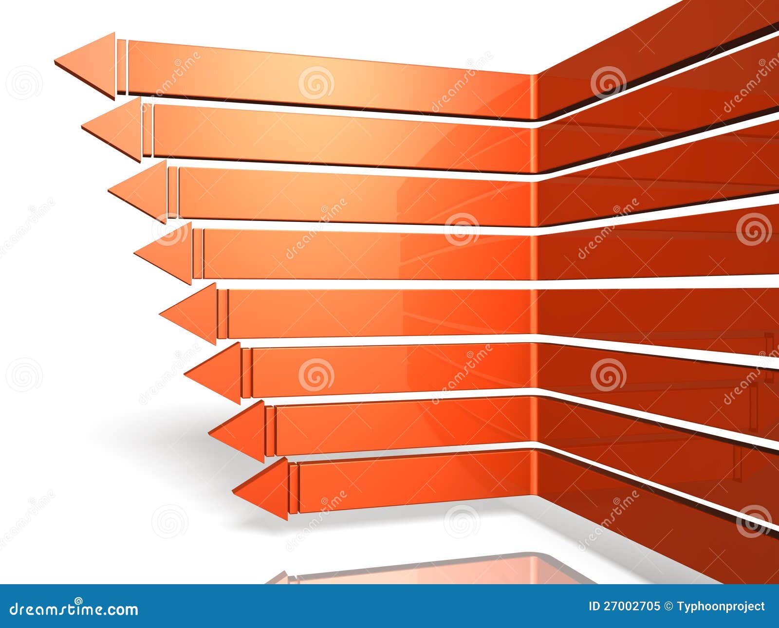 Eight Arrows Swerving To the Left Stock Illustration - Illustration of ...