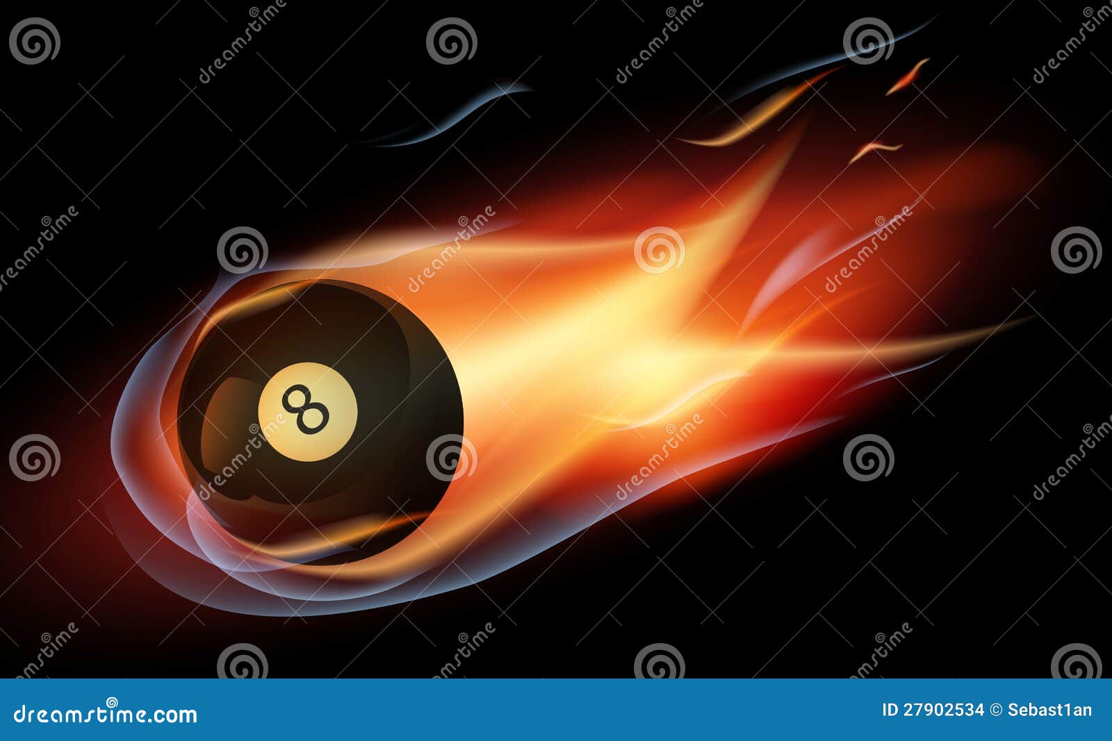 Man With Big Eight Ball Silhouettes Royalty-Free Illustration ...