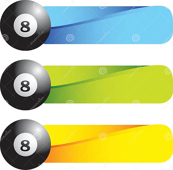 Eight ball on colored tabs stock vector. Illustration of black - 11273371