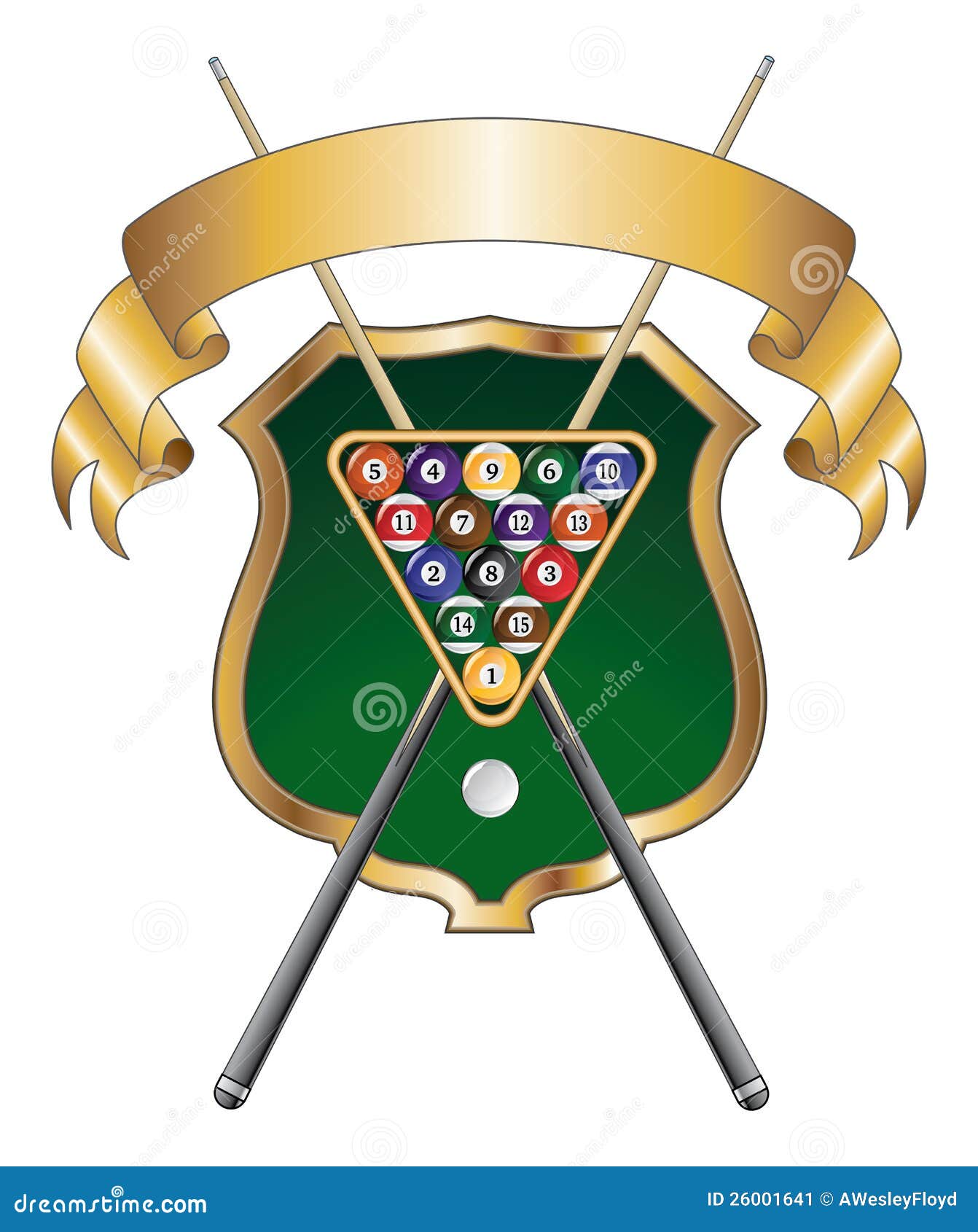 Eight Ball Emblem Design Ribbon Stock Vector - Illustration of design ...