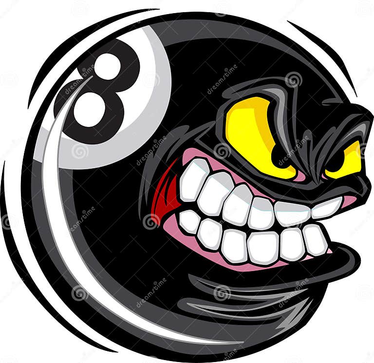 Eight Ball Face Vector Image Stock Vector - Illustration of billiards ...