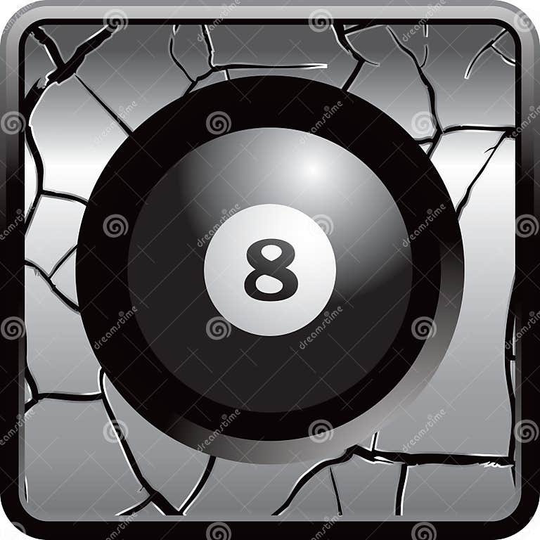 Eight Ball Gray Cracked Web Button Stock Vector - Illustration of black ...