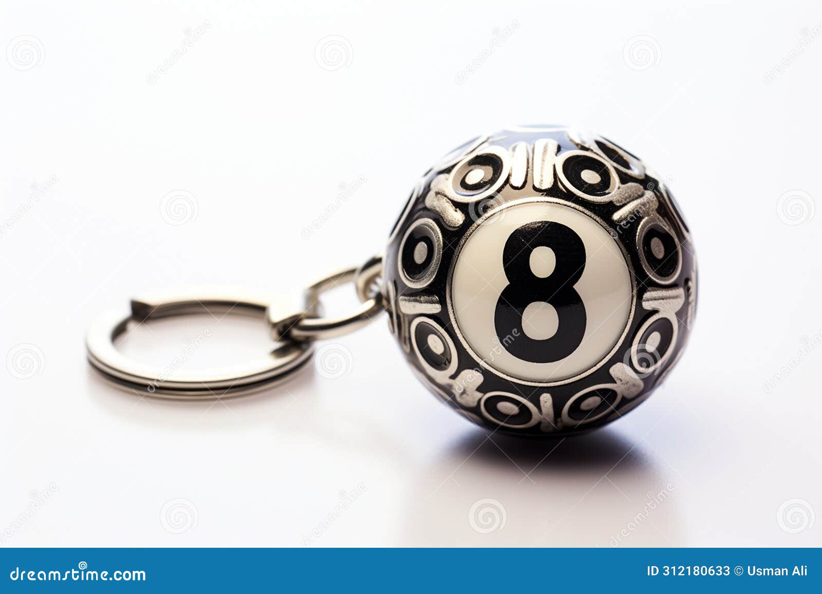 Eight Ball Keychain with a Transparent Background Stock Illustration ...