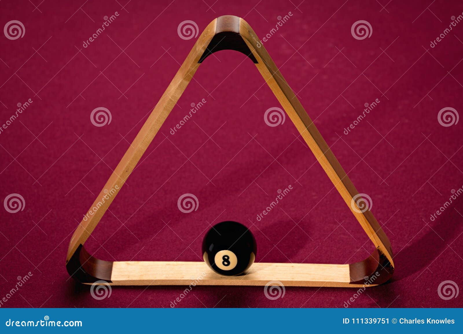 Eight Ball Placed within a Triangle Rack on a Pool Table Stock Image ...