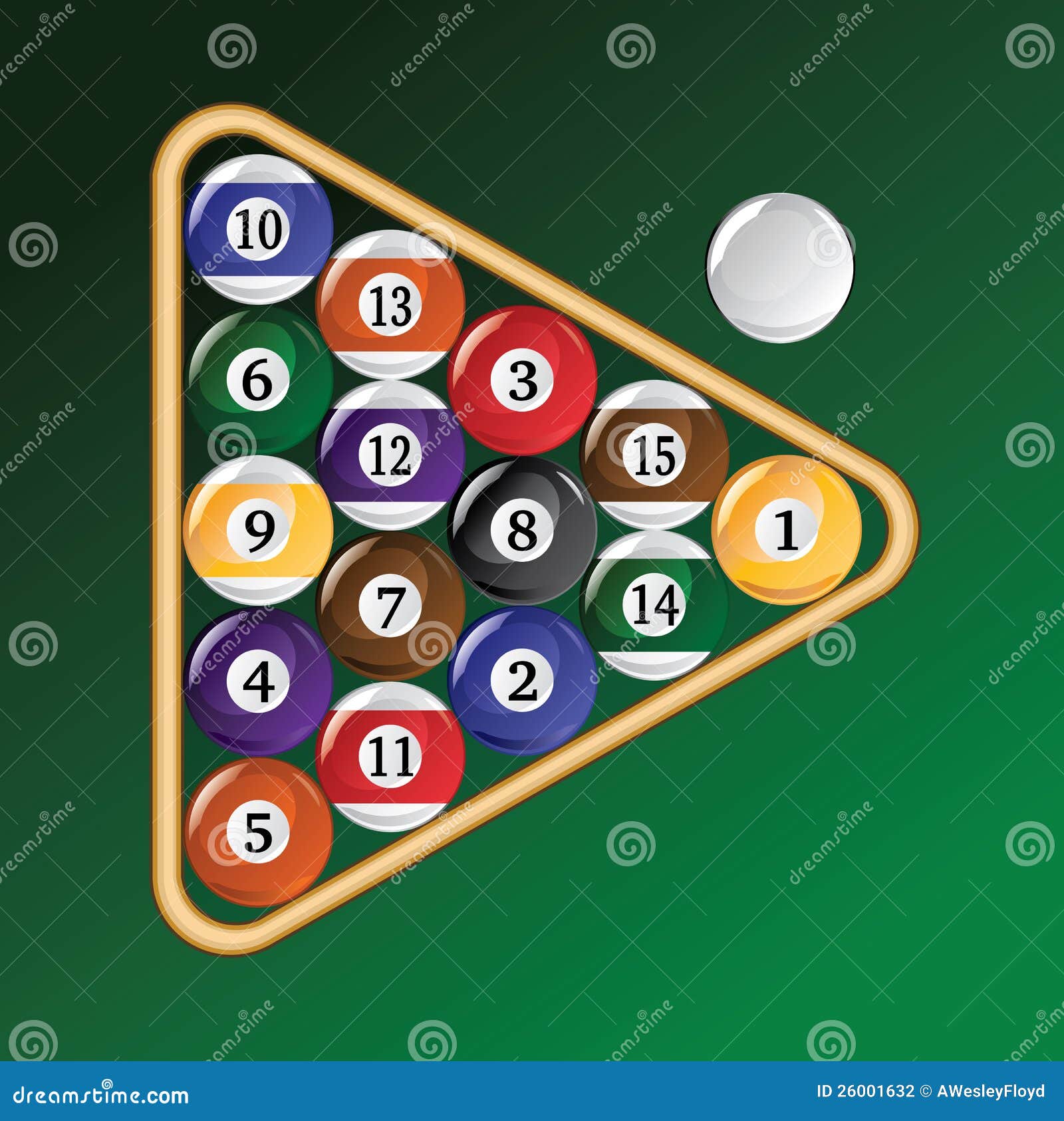 Eight Ball Racked stock vector. Illustration of sphere - 26001632