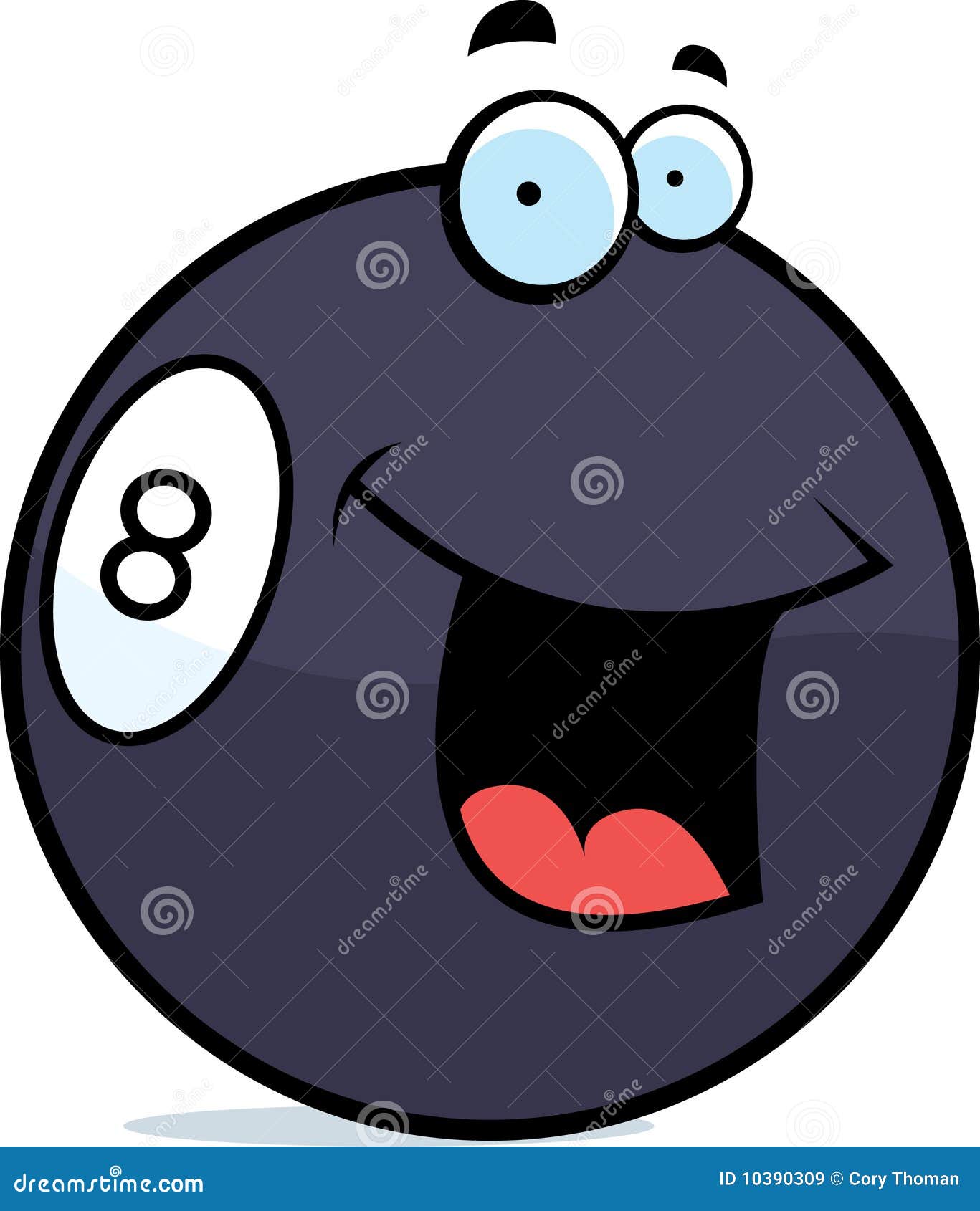 Eight Ball Smiling stock vector. Illustration of happy - 10390309