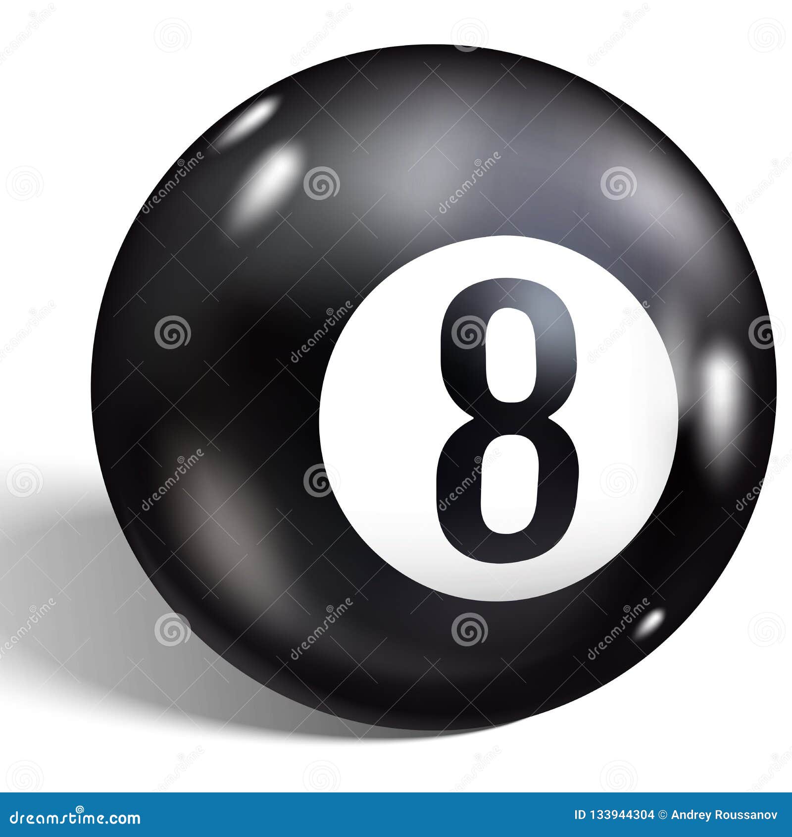 Eight Ball. Vector Illustration Billiards. Realistic 8 Ball Isolated on ...