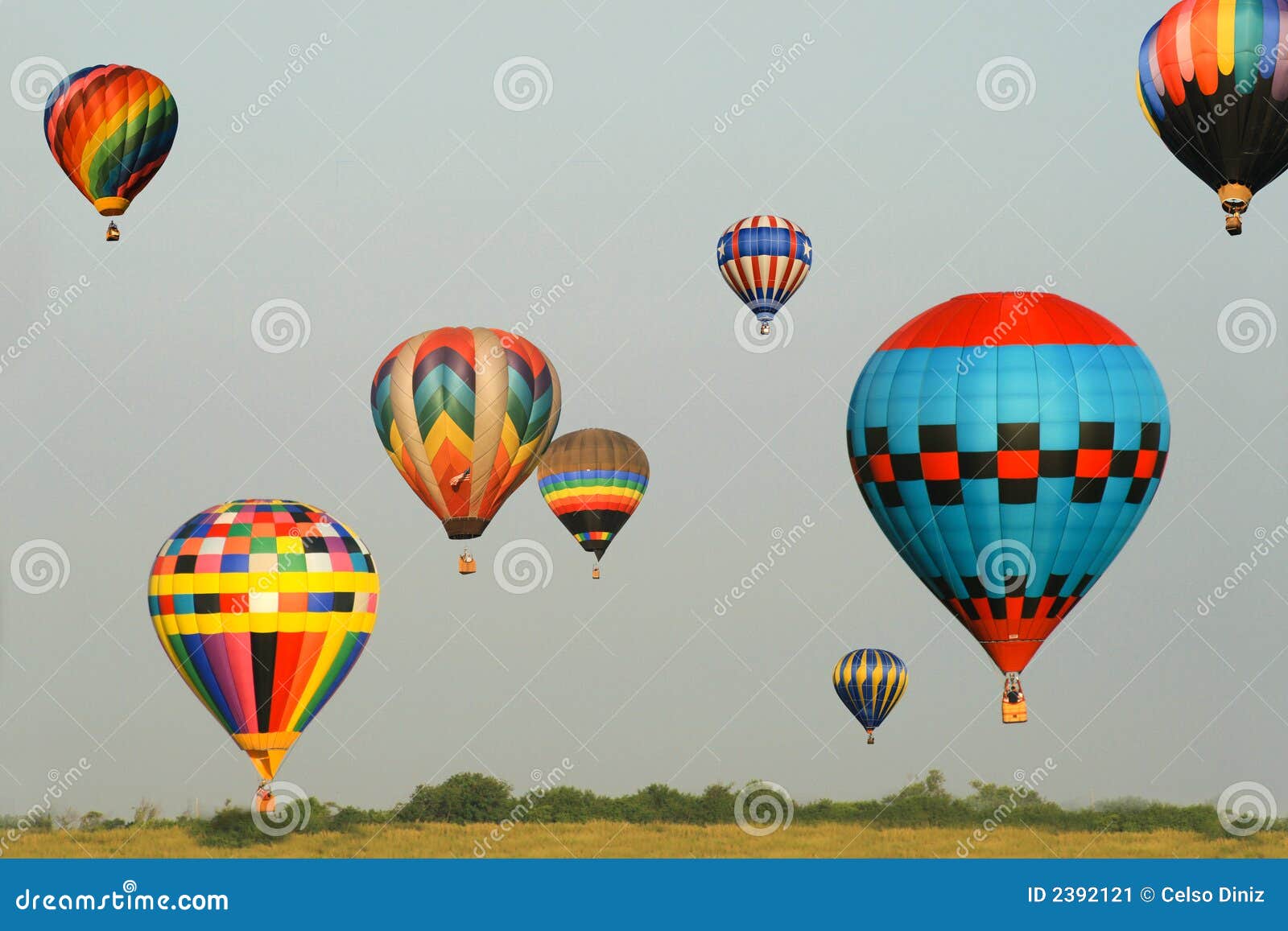 Colorful Balloons in Flight Stock Image - Image of patterns, scenery ...