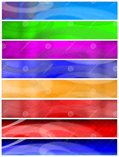 Eight Banners or Headers Set Stock Illustration - Illustration of ...
