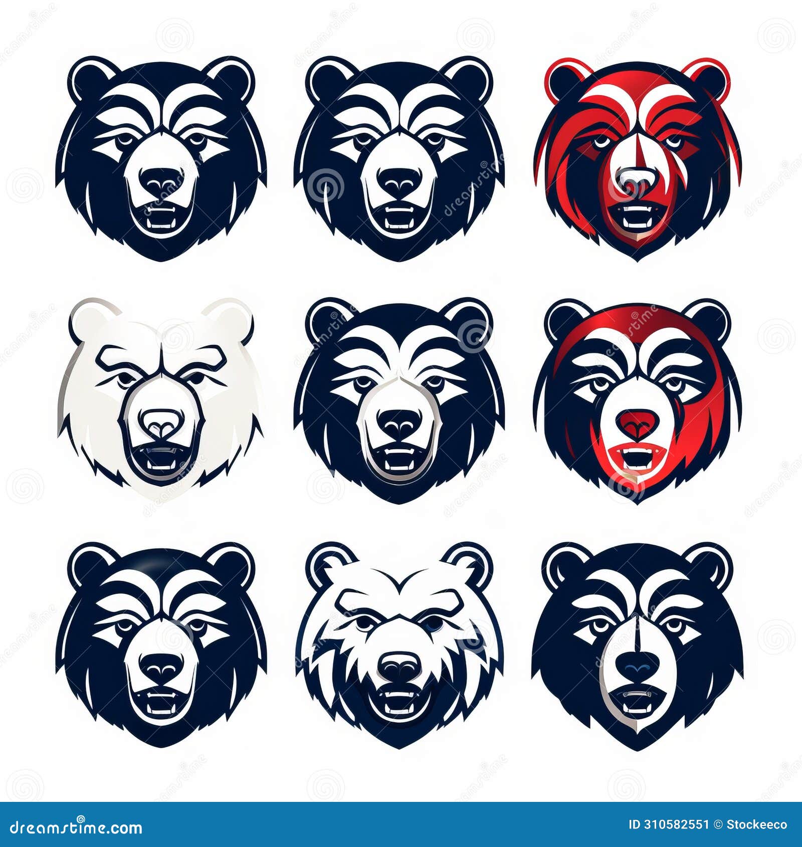 Bear Logos Collection: Intense Movement Expression In Dark Orange And ...