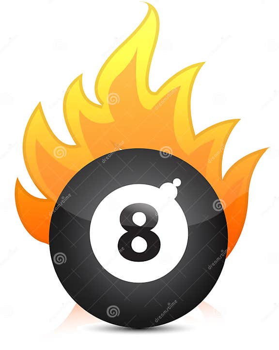 Eight Billiard Ball in Fire Stock Vector - Illustration of artwork ...
