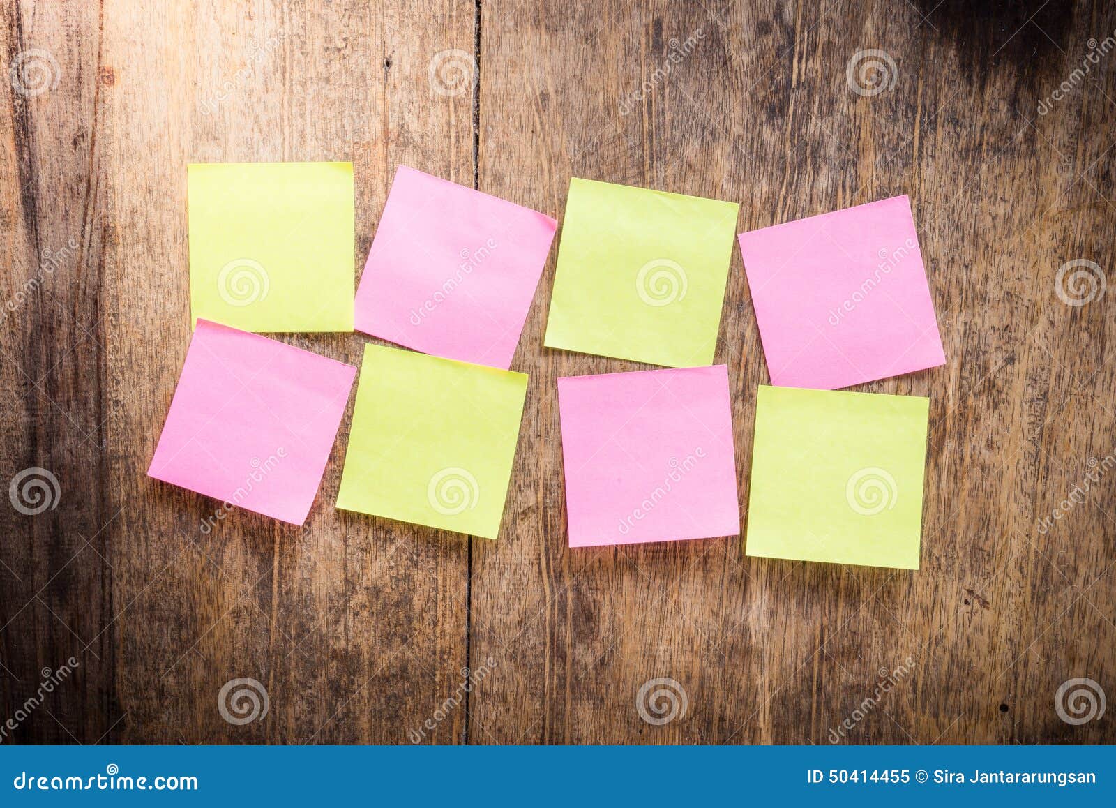 Eight Blank Colorful Sticky Notes Stock Image - Image of billboard ...