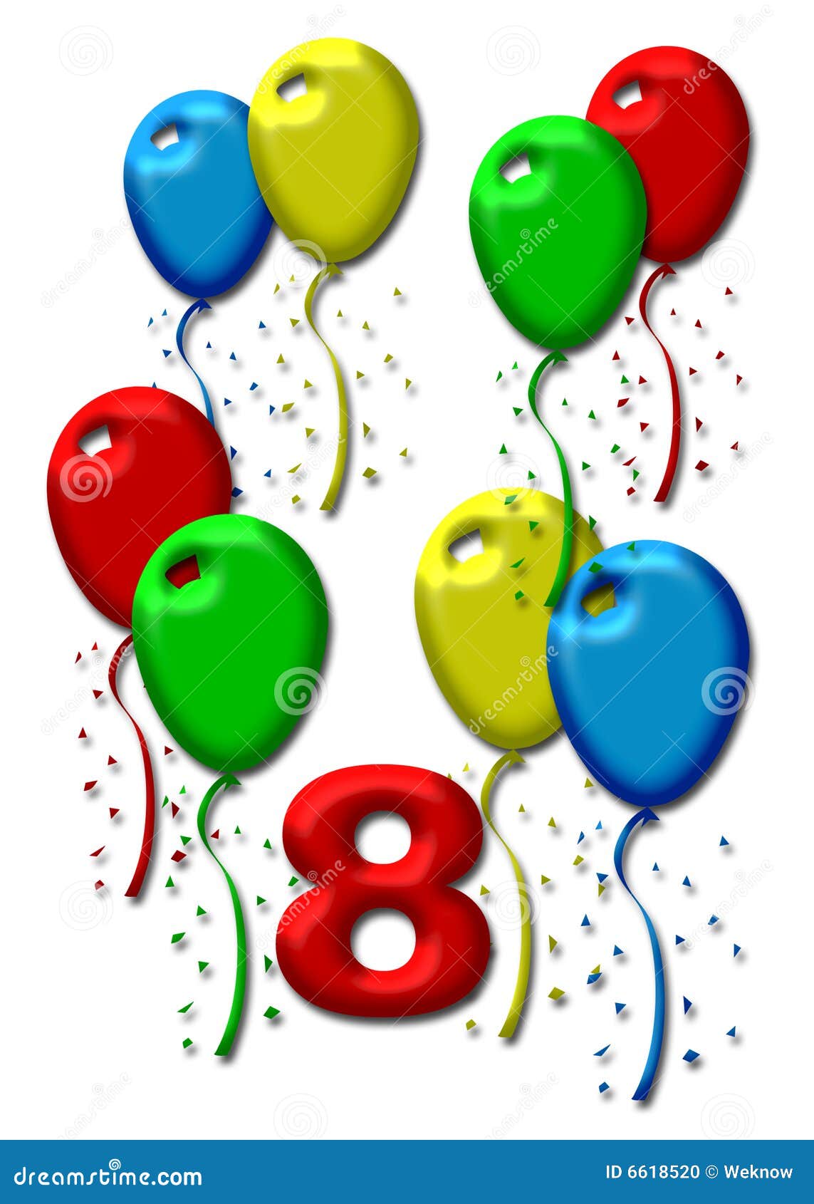 Eight colorful balloons stock illustration. Illustration of blue - 6618520