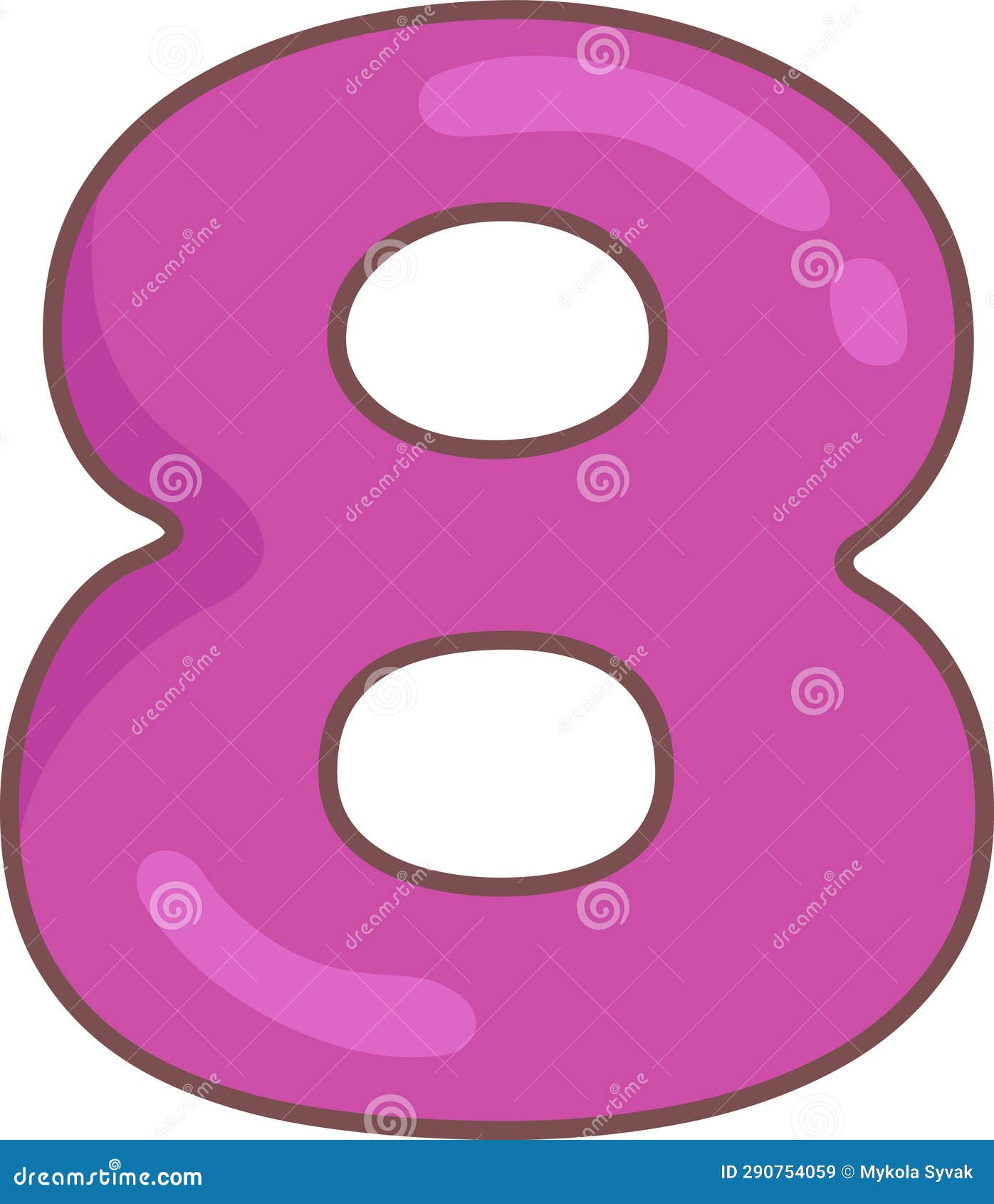 Eight Comic Digit stock vector. Illustration of retro - 290754059