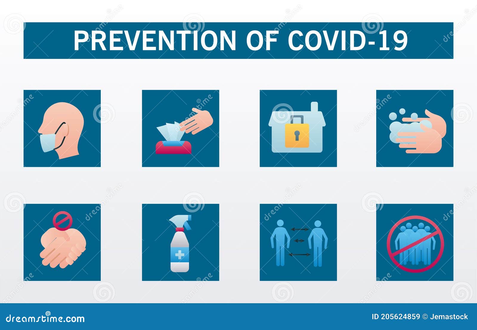 Eight Covid19 Prevention Methods Infographic Stock Vector ...