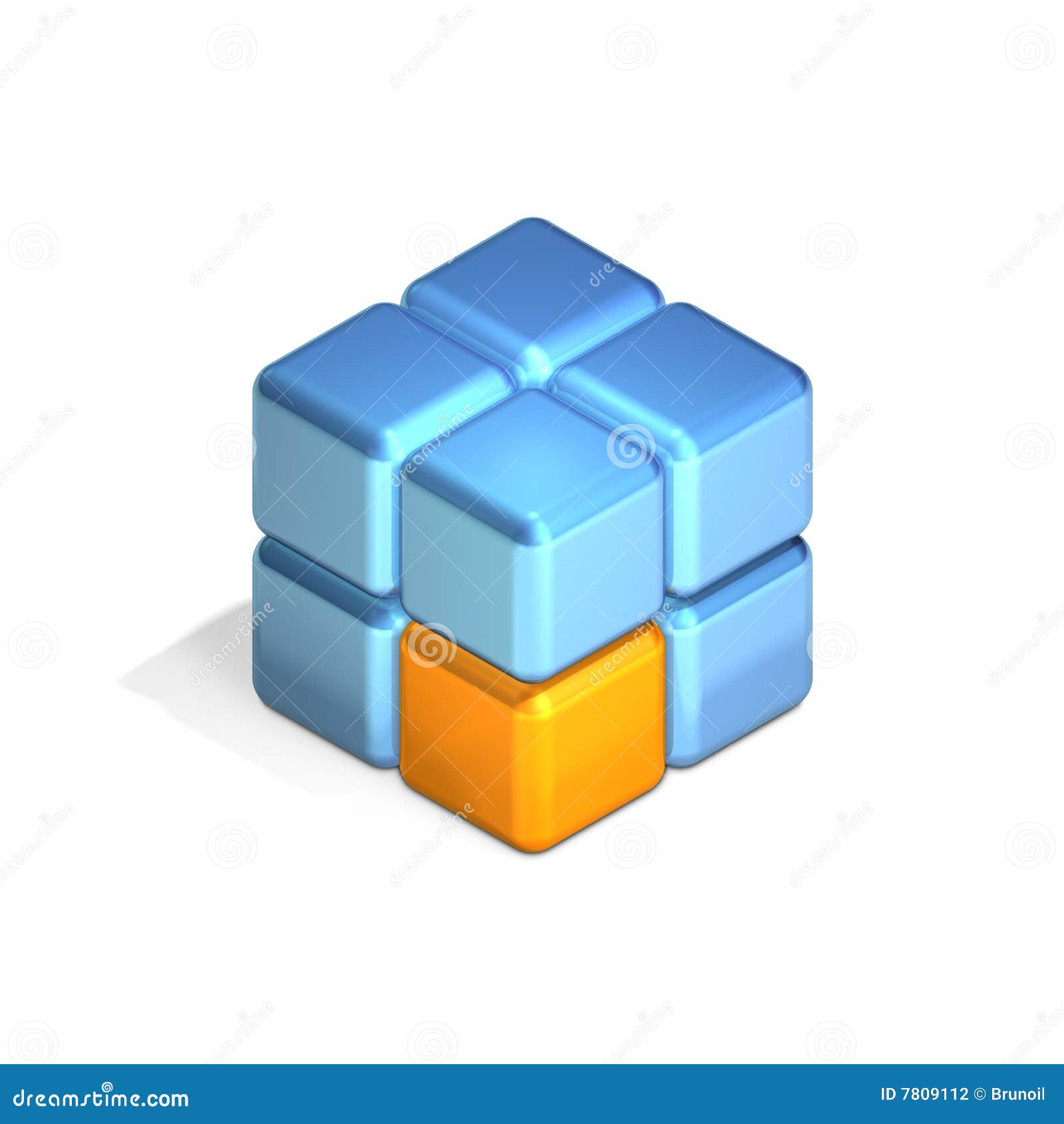Eight Cubes, Stacked Four Over Four Stock Illustration - Illustration ...