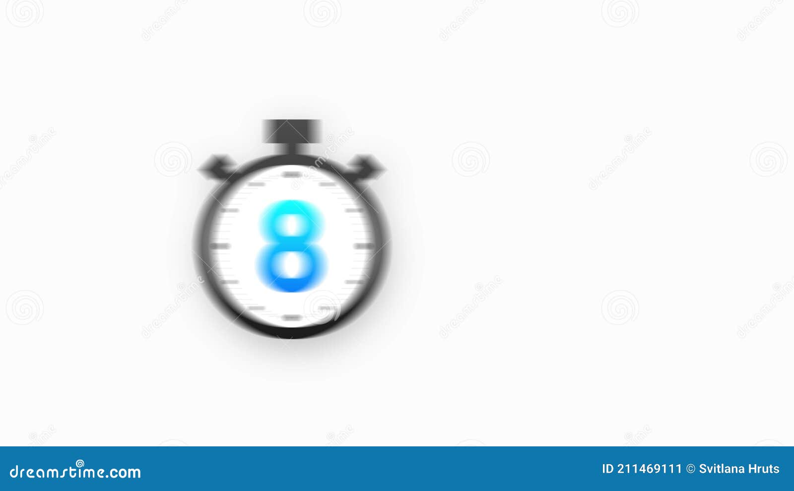 Eight Days To Go Timer Banner in Flat Style on White Background ...