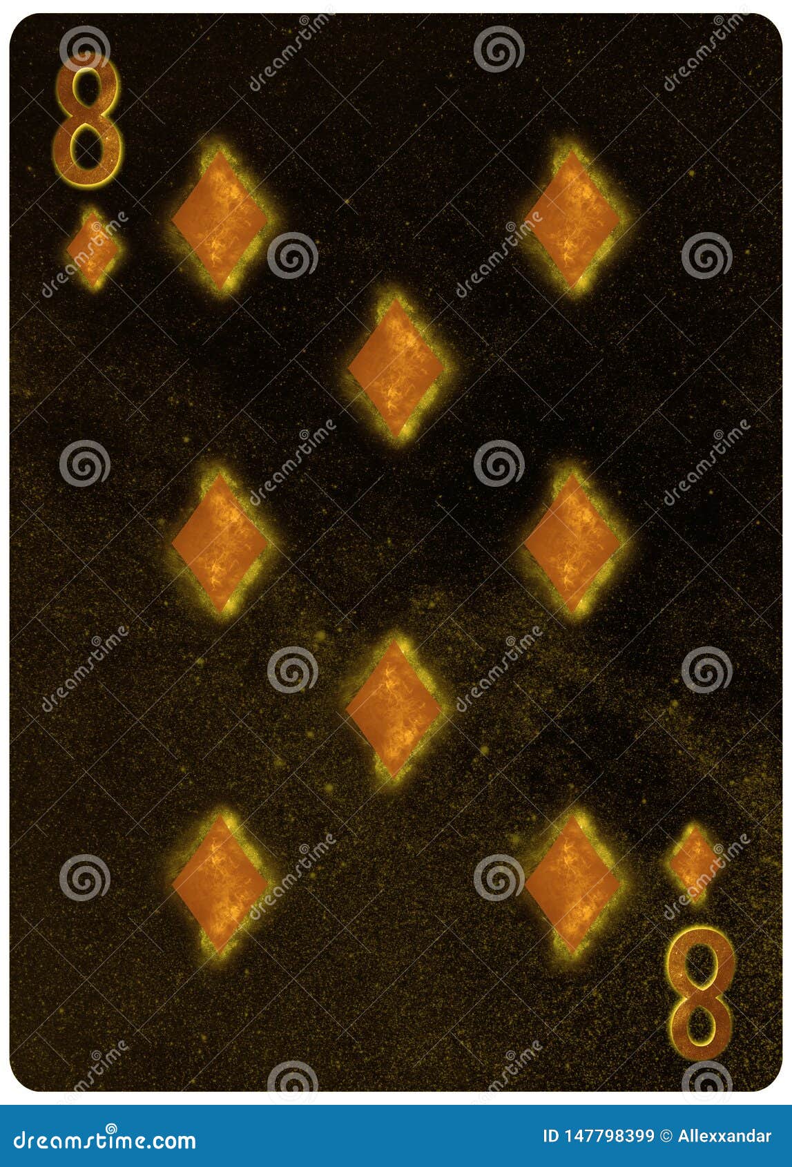 Eight of Diamonds Playing Card Abstract Background Stock Illustration ...