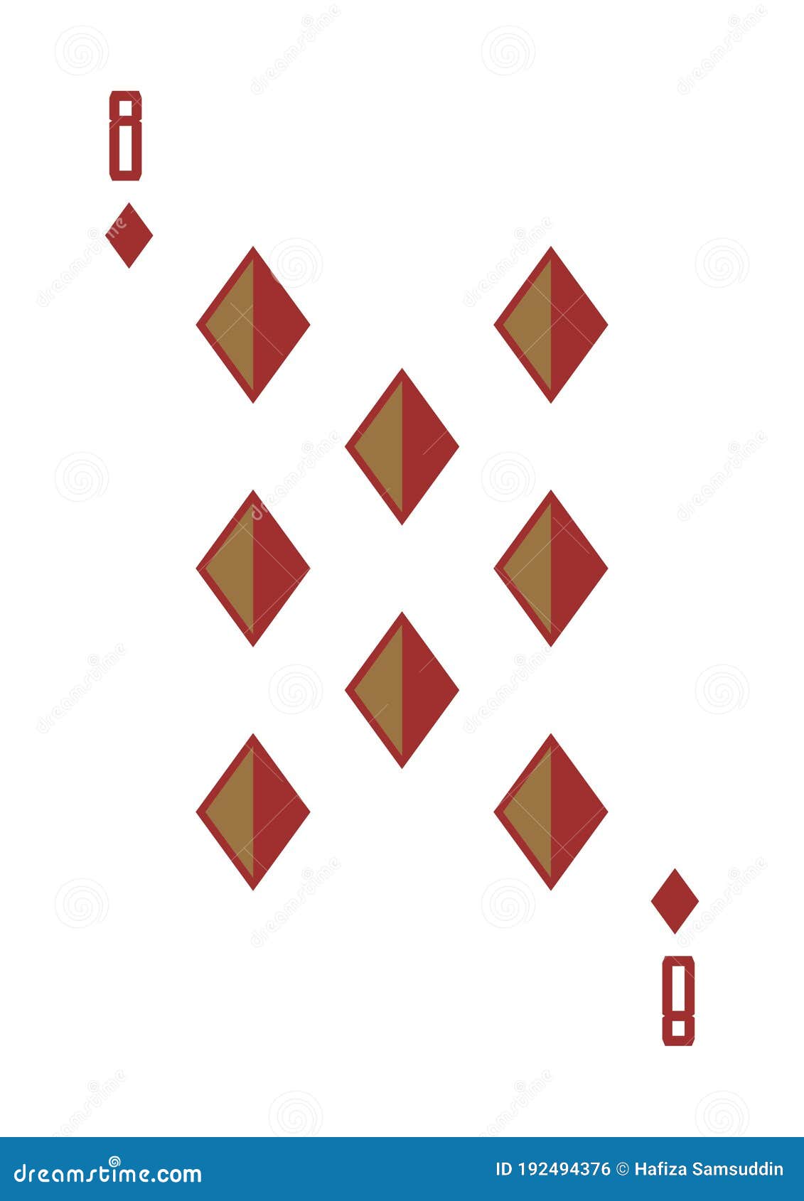 Eight of Diamonds. Vector Illustration Decorative Design Stock Vector ...