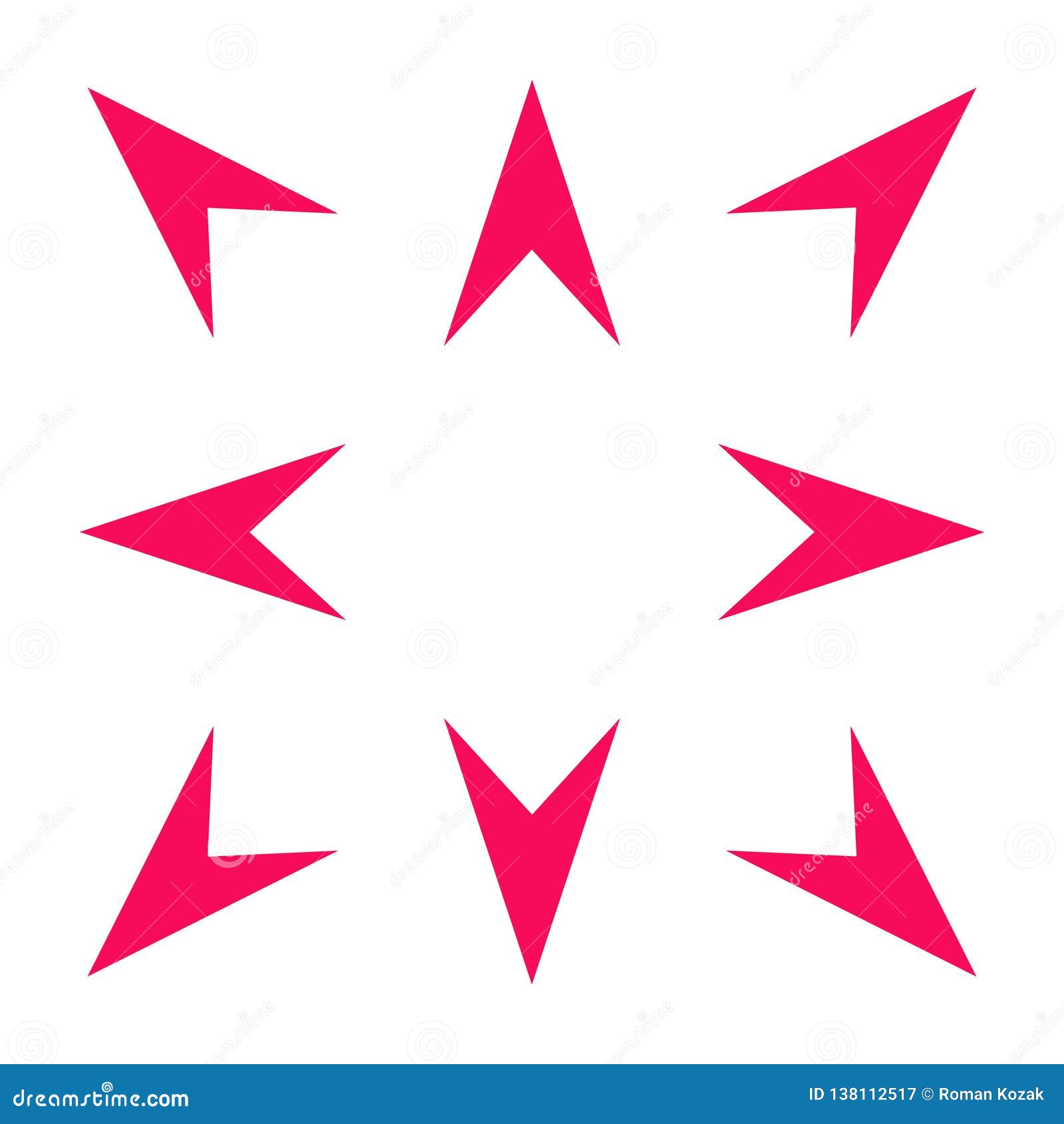 8/eight Different Crimson Arrows in All Directions Stock Vector ...