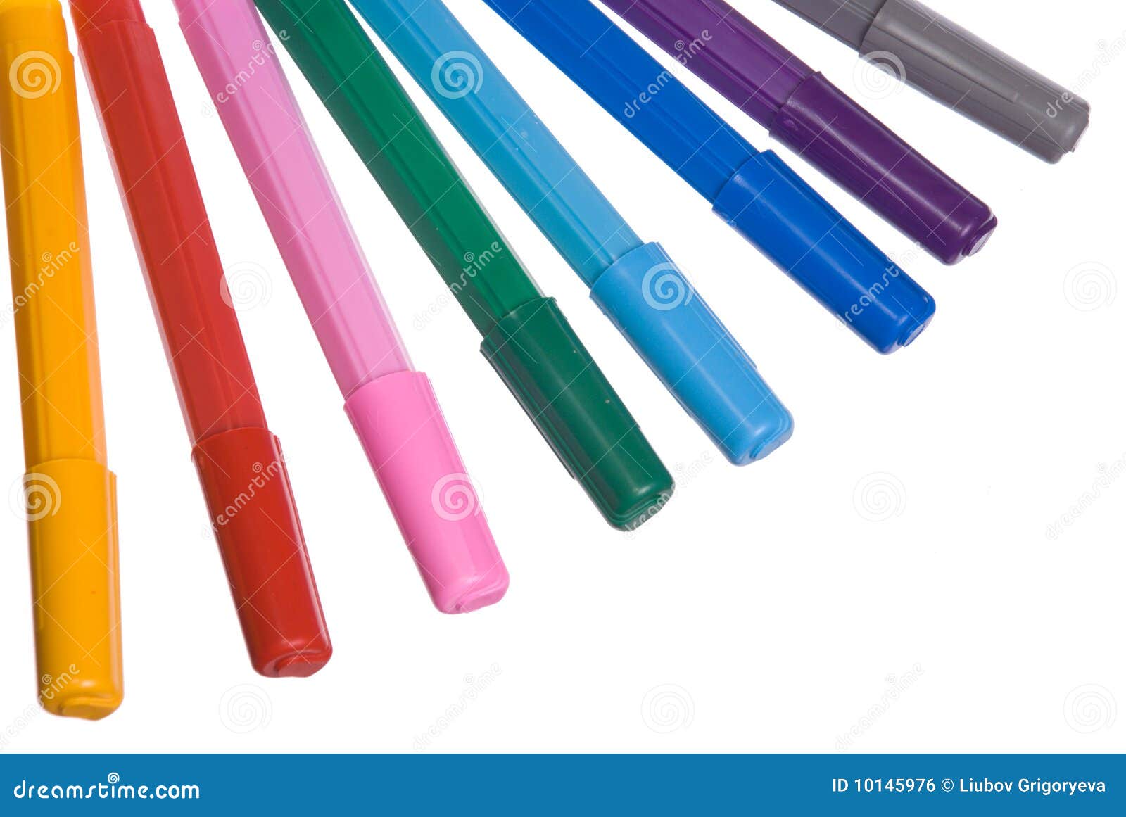 Eight Different Soft-tip Pen Stock Photo - Image of color, close: 10145976
