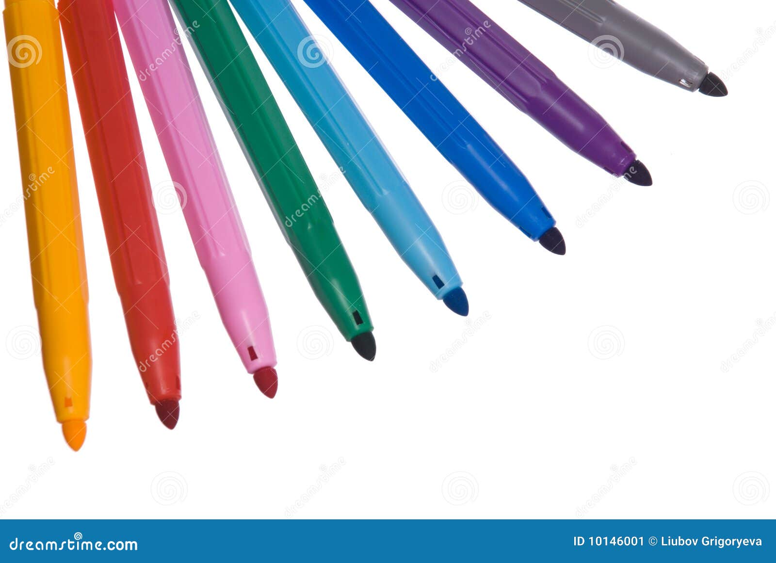 Eight Different Soft-tip Pen Stock Image - Image of supply, multi: 10146001