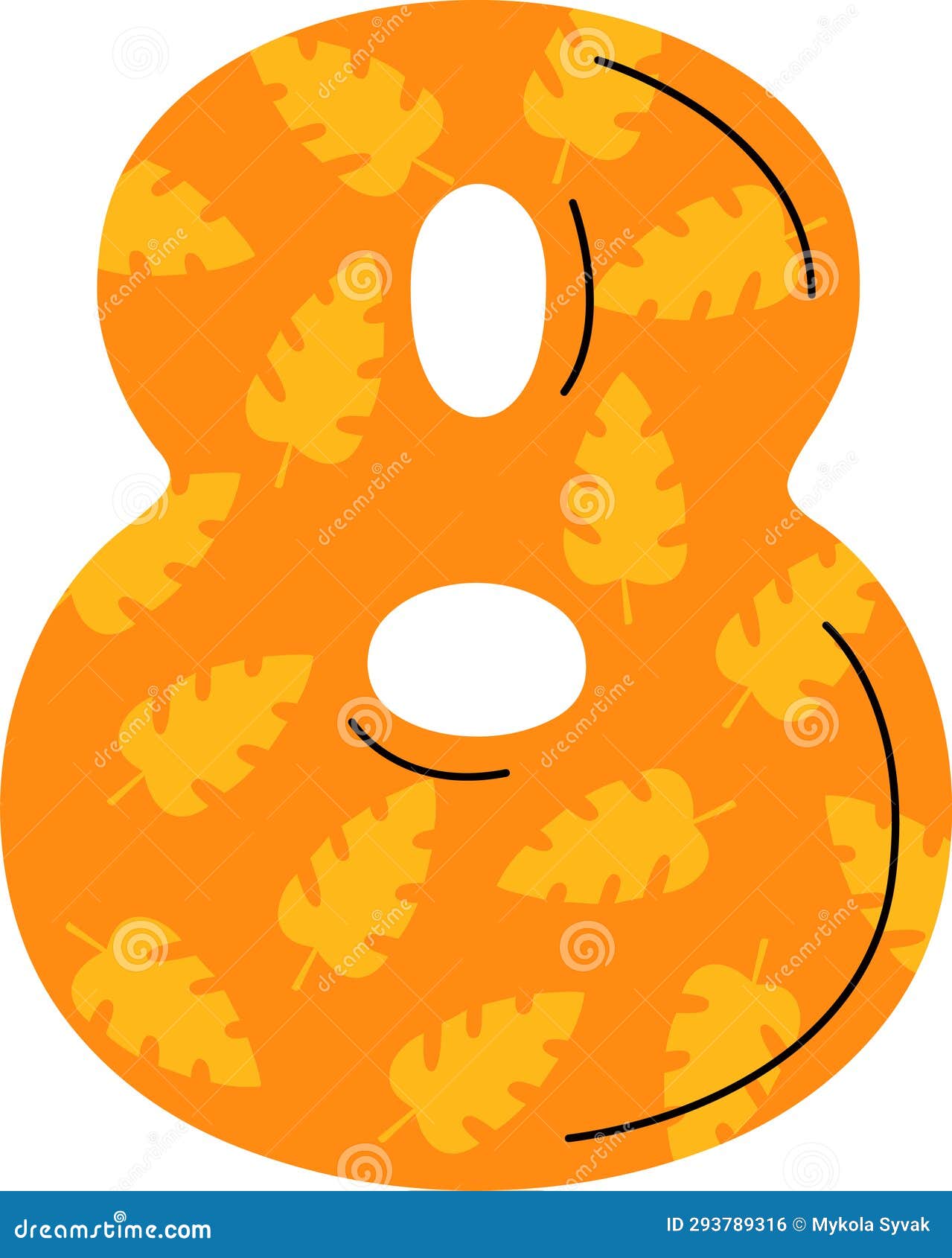 Eight Digit Cartoon Font stock vector. Illustration of type - 293789316