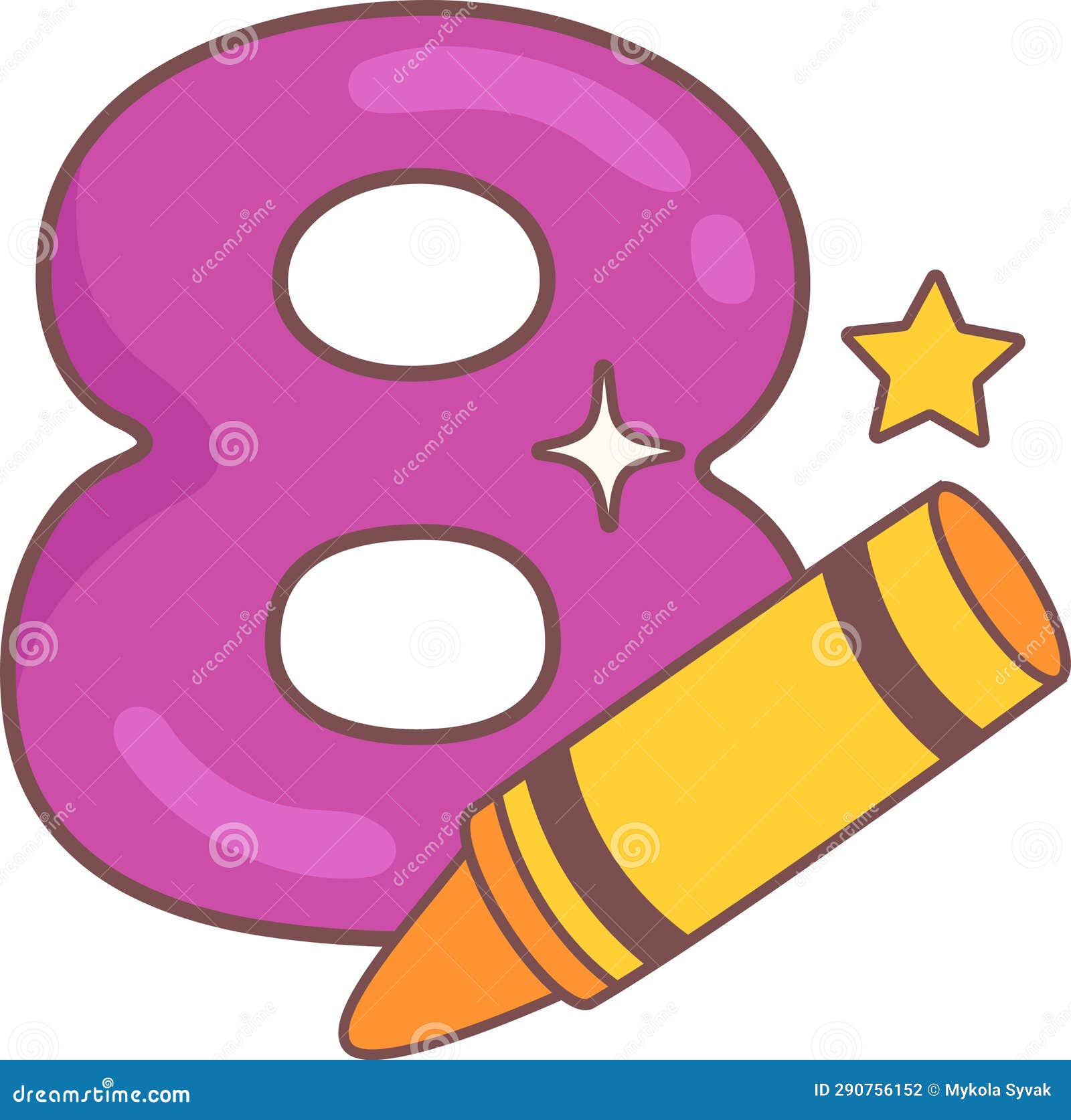 Eight Digit Comic Sticker stock vector. Illustration of chat - 290756152