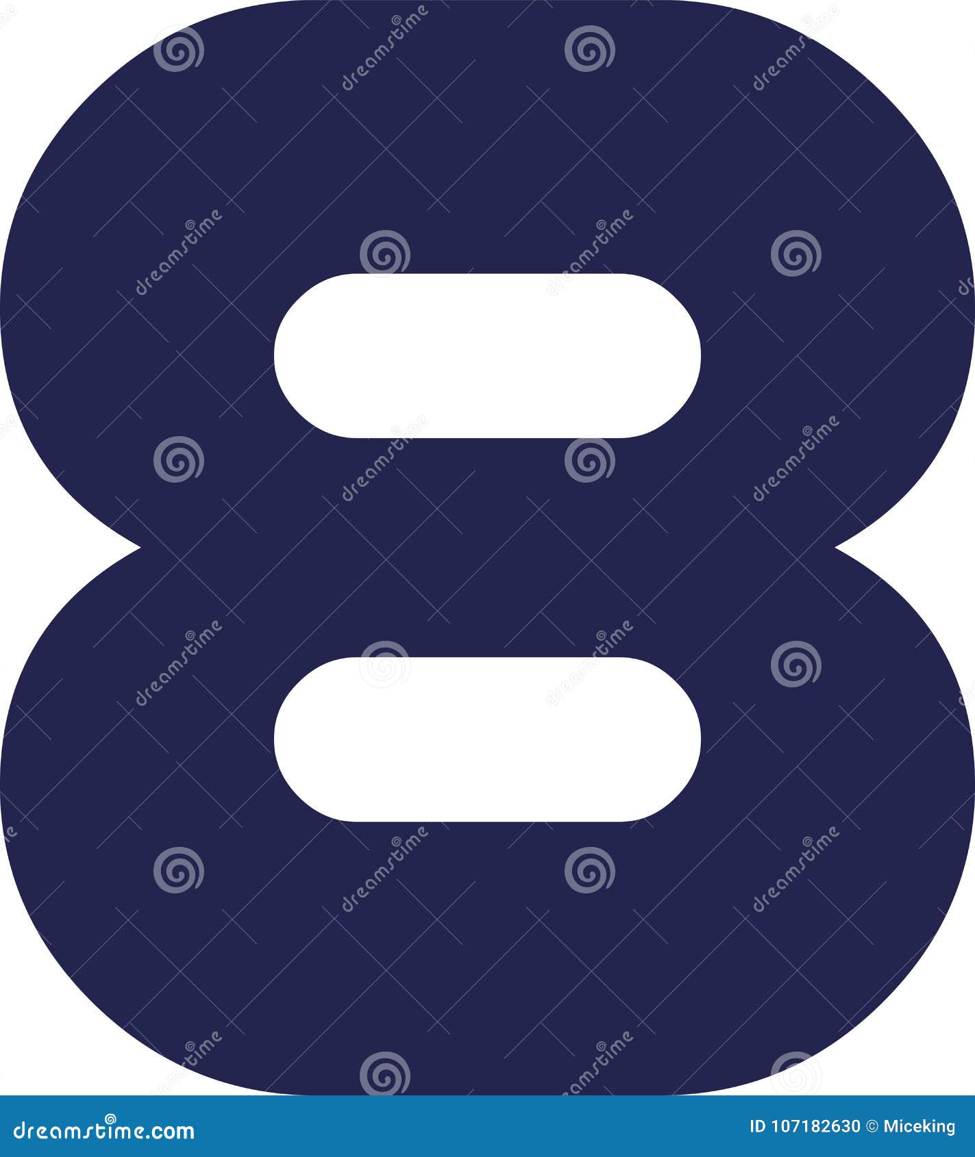Eight fat number digit 8 stock vector. Illustration of isolated - 107182630