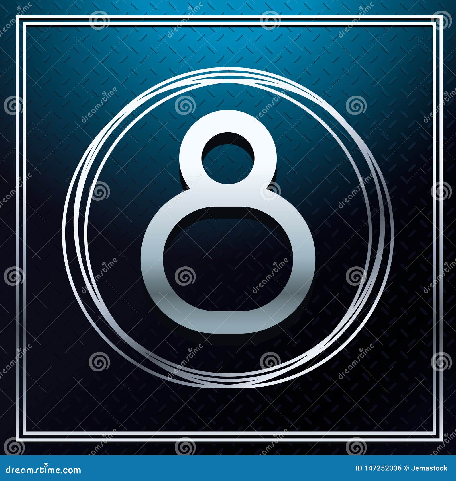 Eight Font Number Over Metallic Texture Stock Vector - Illustration of ...