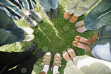 Eight friends stand stock image. Image of people, circle - 2569221